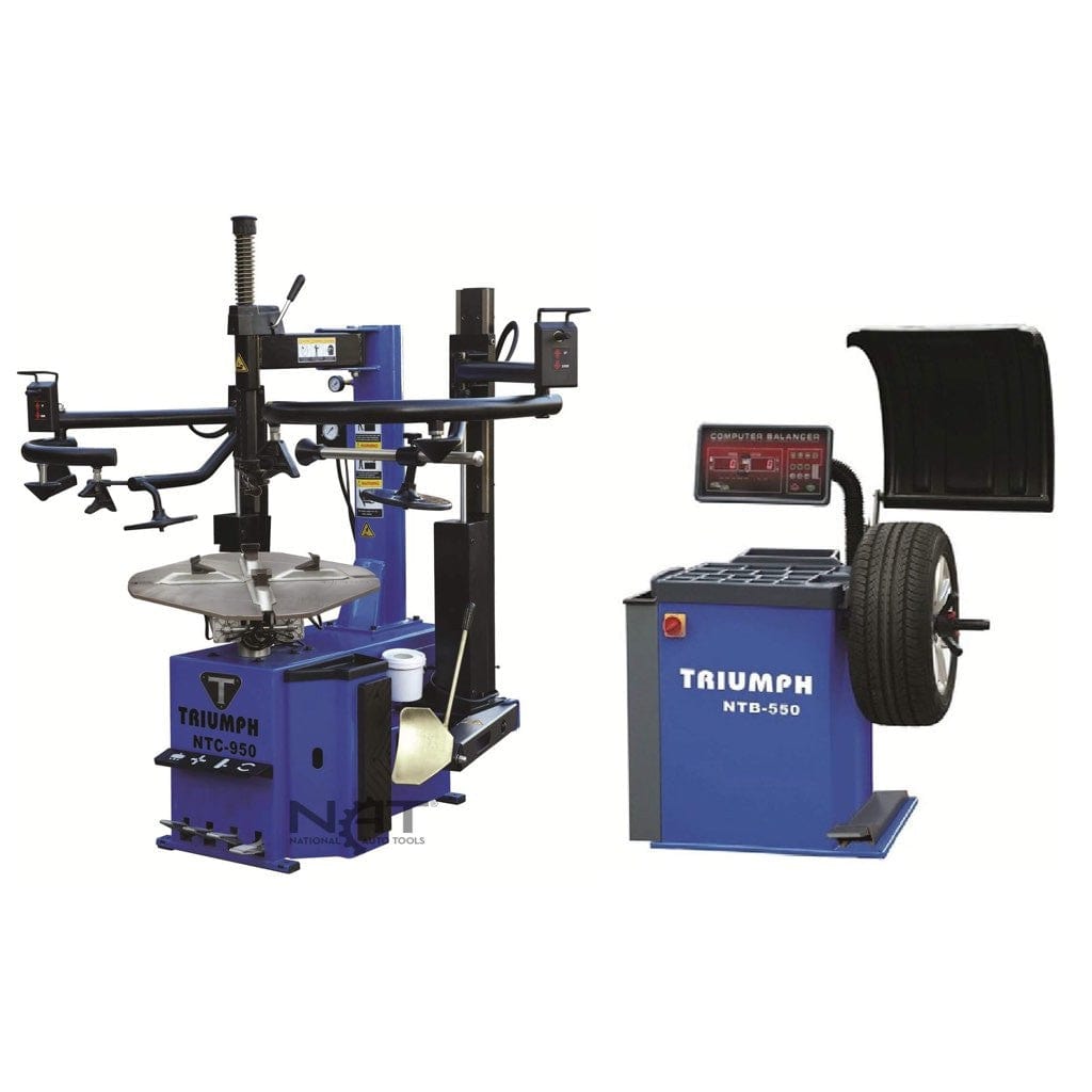 Triumph NTC-950-2 Tire Changer | NTB-550 Wheel Balancer Combo – Steel ...