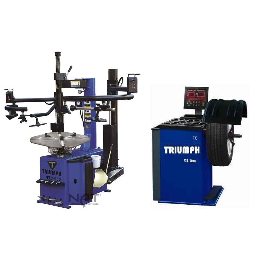 Triumph NTC-950-2 Tire Changer | NTB-800 Wheel Balancer Combo – Steel ...